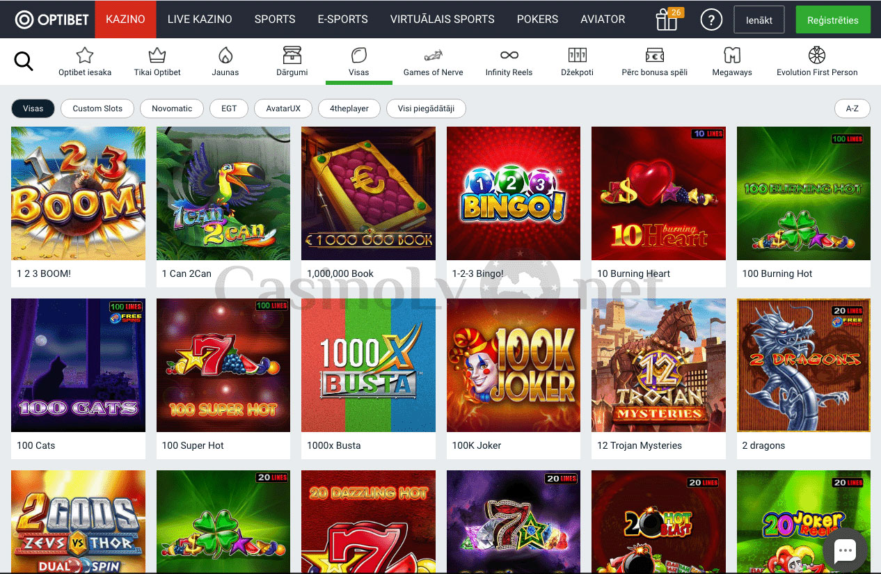 Oficiālā vietne Optibet Casino 🥇 Pārskats | CasinoLV.net